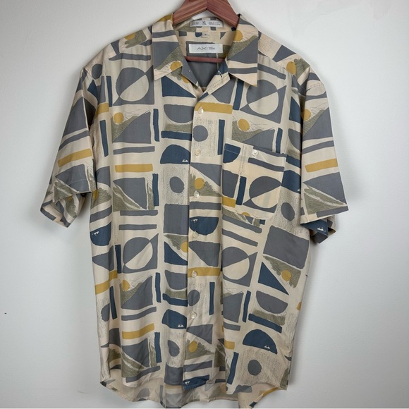 Axis | Shirts | Vintage Axis Mens Silk Shirt Sz M Wearable Art Retro ...